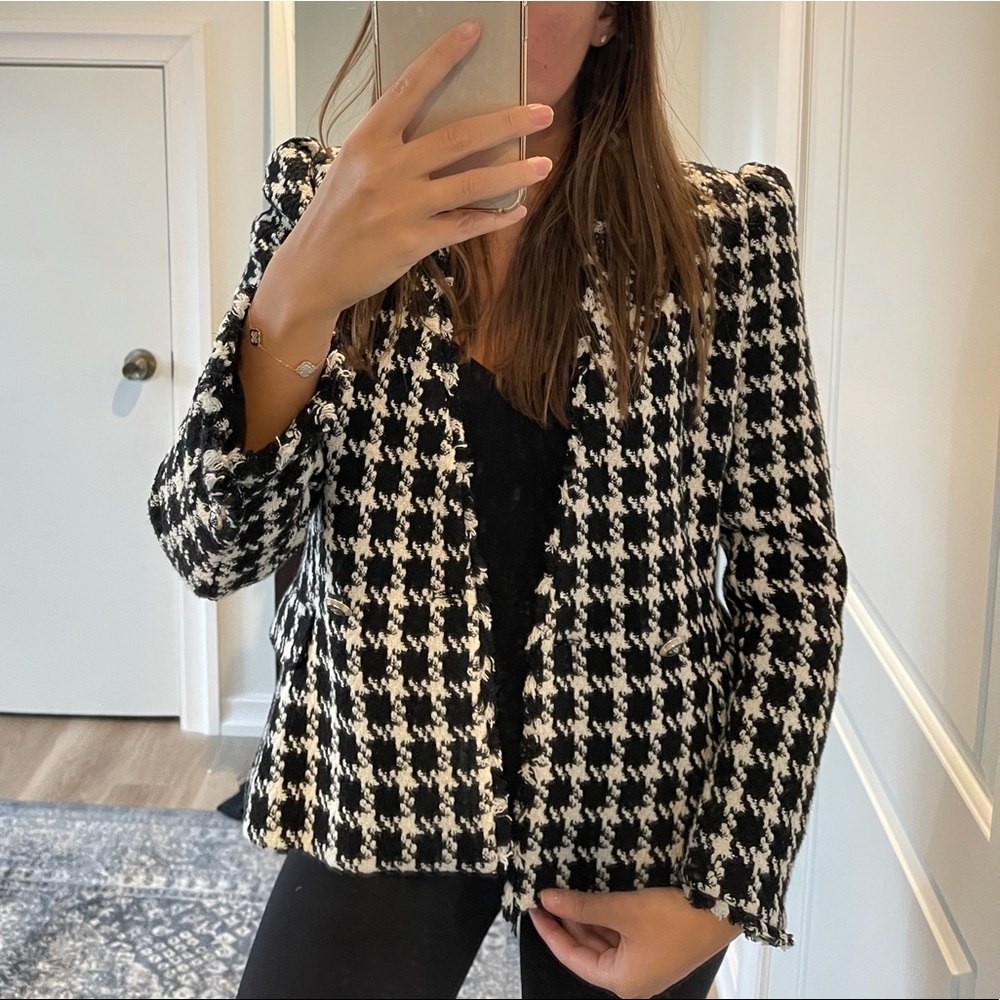 Zara Houndstooth Jacket - Gem